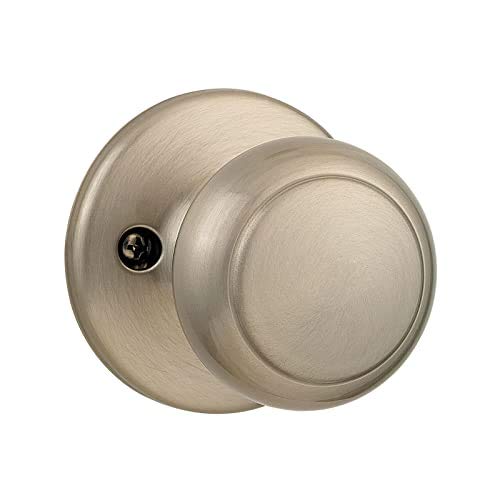 Kwikset 92001-571 Cove Door Knob with Traditional Round Shape for Inside Home Hallway or Closets Passage In Satin Nickel