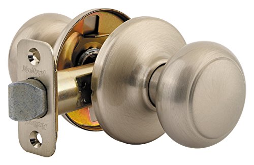 Kwikset 92001-571 Cove Door Knob with Traditional Round Shape for Inside Home Hallway or Closets Passage In Satin Nickel