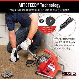 RIDGID PowerClear 120-Volt Drain Cleaning Machine Kit for Tubs, Showers, and Sinks,Red