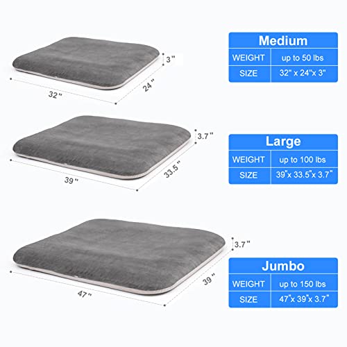 Magic Dog Super Soft Extra Large Dog Bed, 47 Inches Jumbo Orthopedic Foam Pet Beds with Anti Slip Bottom, Dog Sleeping Mattress with Removable and Washable Cover, Grey XL