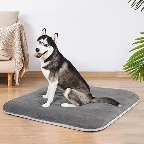 Magic Dog Super Soft Extra Large Dog Bed, 47 Inches Jumbo Orthopedic Foam Pet Beds with Anti Slip Bottom, Dog Sleeping Mattress with Removable and Washable Cover, Grey XL