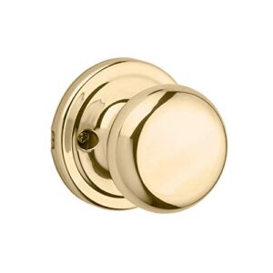 kwikset juno half-dummy door knob with microban antimicrobial protection in polished brass