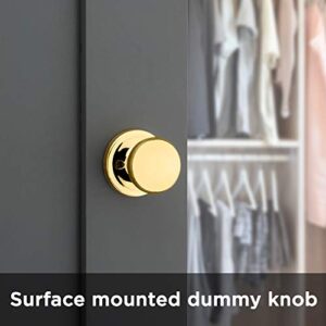 Kwikset Juno Half-Dummy Door Knob with Microban Antimicrobial Protection in Polished Brass