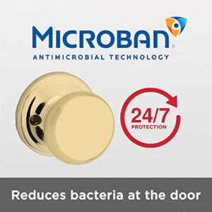 Kwikset Juno Half-Dummy Door Knob with Microban Antimicrobial Protection in Polished Brass