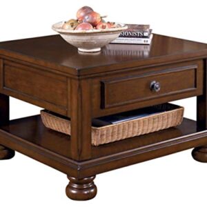 Signature Design by Ashley Porter Traditional Hand-Finished Lift Top Coffee Table, Dark Brown