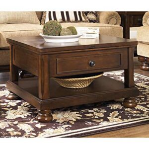 Signature Design by Ashley Porter Traditional Hand-Finished Lift Top Coffee Table, Dark Brown