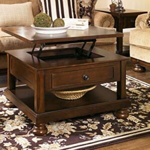 Signature Design by Ashley Porter Traditional Hand-Finished Lift Top Coffee Table, Dark Brown