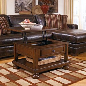 Signature Design by Ashley Porter Traditional Hand-Finished Lift Top Coffee Table, Dark Brown