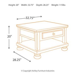 Signature Design by Ashley Porter Traditional Hand-Finished Lift Top Coffee Table, Dark Brown