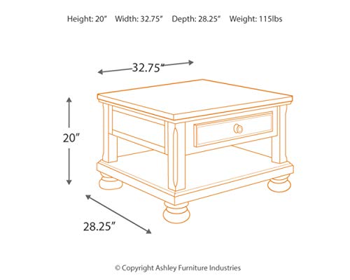 Signature Design by Ashley Porter Traditional Hand-Finished Lift Top Coffee Table, Dark Brown