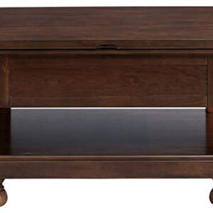 Signature Design by Ashley Porter Traditional Hand-Finished Lift Top Coffee Table, Dark Brown