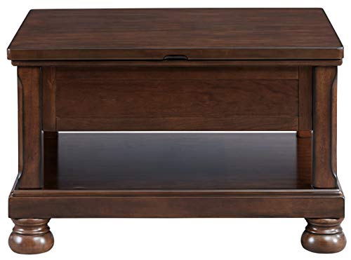 Signature Design by Ashley Porter Traditional Hand-Finished Lift Top Coffee Table, Dark Brown