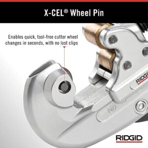 RIDGID 32920 Model 15 Screw Feed 3/16" to 1-1/8" Tubing and Conduit Cutter with X-CEL Knob, Silver