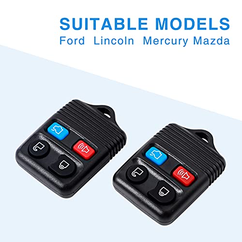 Big Autoparts Key Fob 4 Button Keyless Entry Remote Control Key Fob fit for Ford Focus Explorer Mercury Lincoln Mazda Tribute,2 Pack