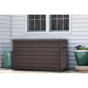 keter xxl 230 gallon plastic deck storage container box outdoor patio garden furniture 870 liters