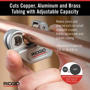 RIDGID 32975 Model 103 Close Quarters 1/8" To 5/8" Copper, Aluminum, Brass, And Plastic Tubing Compact Cutter