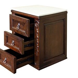 Bellaterra Home Cream Marble Bridge Unit, Walnut