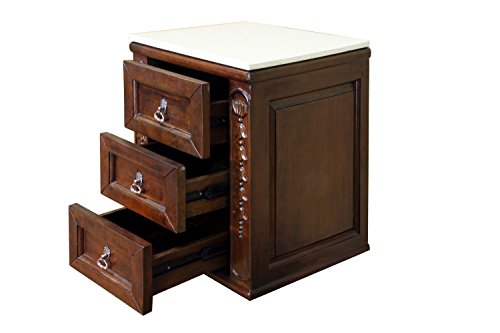 Bellaterra Home Cream Marble Bridge Unit, Walnut