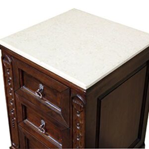 Bellaterra Home Cream Marble Bridge Unit, Walnut