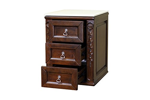 Bellaterra Home Cream Marble Bridge Unit, Walnut