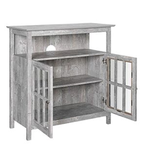 Convenience Concepts Big Sur Highboy TV Stand with Storage Cabinets, Faux Birch