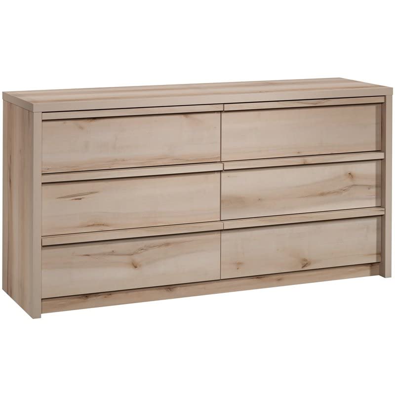 Sauder Harvey Park 6-Drawer Bedroom Dresser in Pacific Maple, Pacific Maple Finish