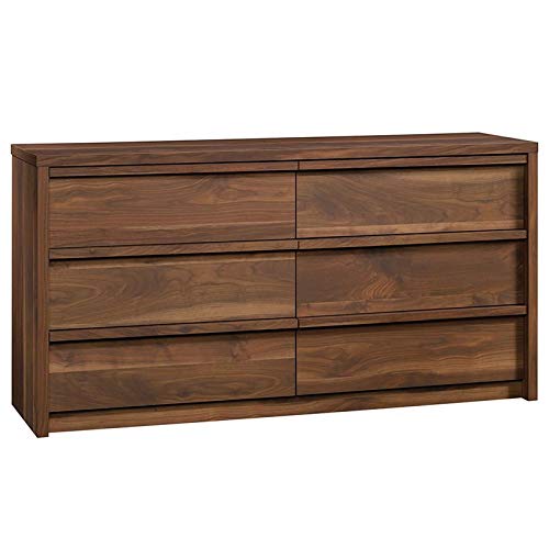 Pemberly Row Modern 6 Drawer Double Bedroom Dresser in Grand Walnut