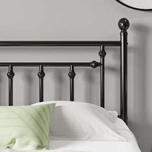 HOOMIC Queen Size Metal Platform Bed Frame / Victorian Style Iron-Art Headboard and Footboard / 14 Inches Mattress Foundation for Storage / No Box Spring Needed / Easy Assembly / Black