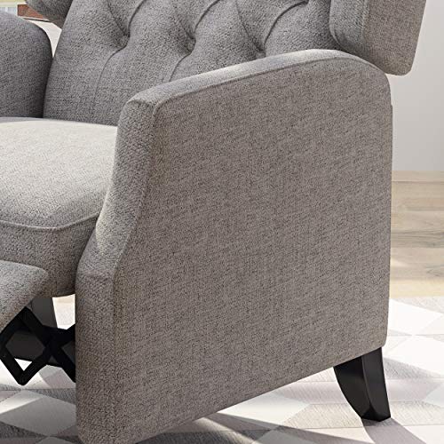 Christopher Knight Home Diana Wingback Recliner, Gray + Dark Brown