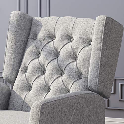 Christopher Knight Home Diana Wingback Recliner, Gray + Dark Brown