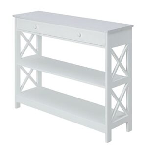 Convenience Concepts Oxford 1 Drawer Console Table with Shelves, White