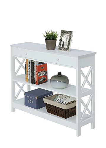 Convenience Concepts Oxford 1 Drawer Console Table with Shelves, White