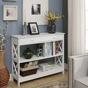 Convenience Concepts Oxford 1 Drawer Console Table with Shelves, White