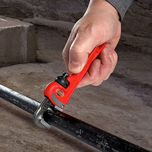 RIDGID 31000 Model 6 Heavy-Duty Plumbing Straight 6" Pipe Wrench, Red, Made in the USA