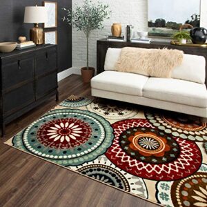 mohawk home suzani area rug, 7’6×10′, blue