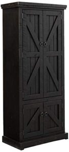 american heartland rustic double door pantry, rustic antique black