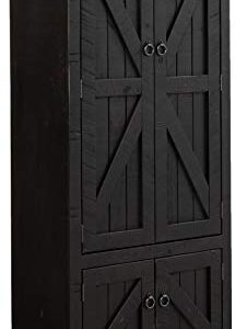 American Heartland Rustic Double Door Pantry, Rustic Antique Black