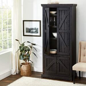 American Heartland Rustic Double Door Pantry, Rustic Antique Black