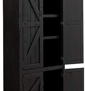 American Heartland Rustic Double Door Pantry, Rustic Antique Black