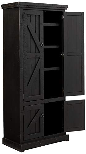 American Heartland Rustic Double Door Pantry, Rustic Antique Black