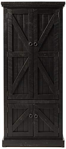 American Heartland Rustic Double Door Pantry, Rustic Antique Black