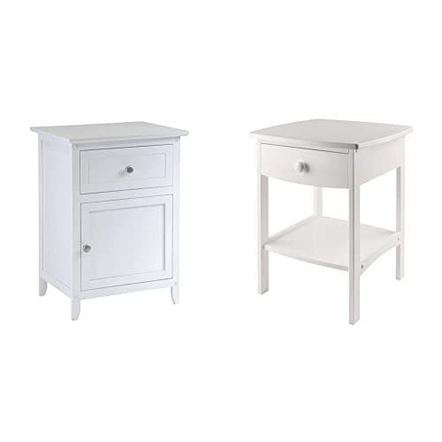 Winsome Eugene Table, White & Wood Claire Accent Table, White