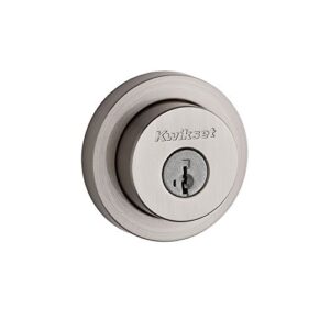 kwikset 158 round single cylinder deadbolt featuring smartkey in satin nickel