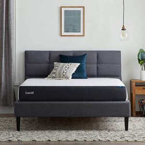 lucid 8 inch queen , firm memory foam mattress – bamboo charcoal foam –gel infused- hypoallergenic foam mattress