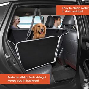 njnj Dog Car Seat Cover for Back Seat - Waterproof Dog Half Hammock for Cars,Scratchproof Pet Backseat Protector,Durable,Non-Slip Booster Seat for Small,Medium and Large Dogs