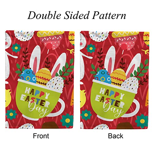 My Little Nest Seasonal Garden Flag Happy Easter Egg Cup Double Sided Vertical Garden Flags for Home Yard Holiday Flag Outdoor Decoration Farmhouse Banner 28"x40"