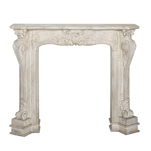 Creative Co-Op Decorative Wood Fireplace Mantel With Distressed Finish, White