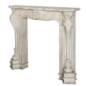 Creative Co-Op Decorative Wood Fireplace Mantel With Distressed Finish, White