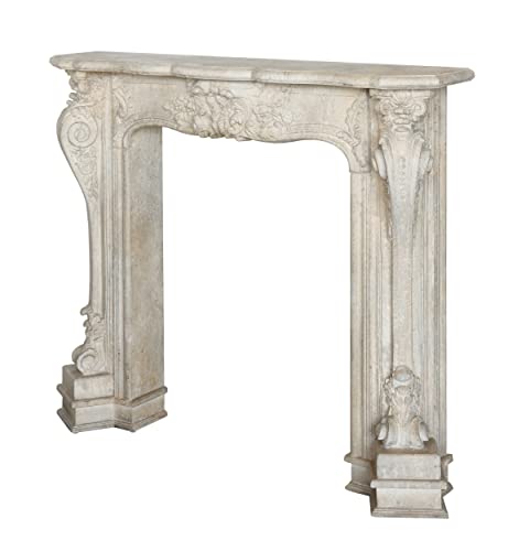 Creative Co-Op Decorative Wood Fireplace Mantel With Distressed Finish, White