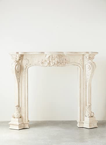 Creative Co-Op Decorative Wood Fireplace Mantel With Distressed Finish, White